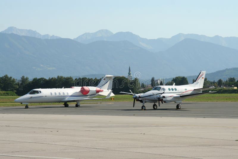 Private Jet and Turbo Prop stock image. Image of corporate - 20862775