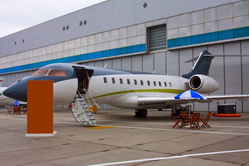 Private Jet with Two Engines Stock Image - Image of success ...