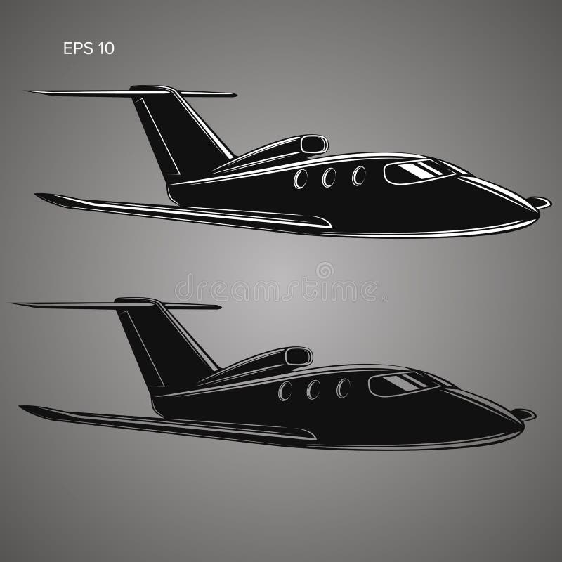 Private Jet Vector. Business Jet Illustration Stock Vector ...