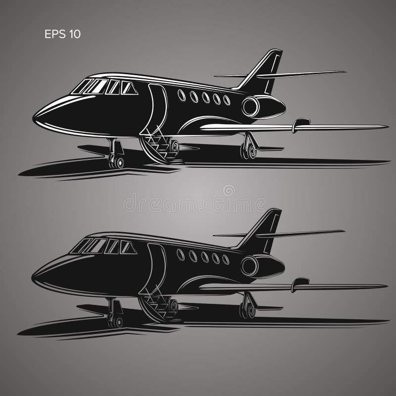 Private Jet Vector Icon. Business Jet Illustration Stock Vector ...