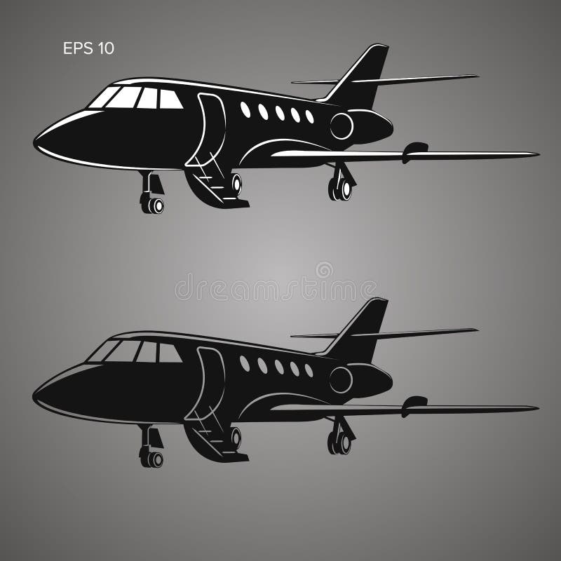 Private Jet Vector Icon. Business Jet Illustration Stock Vector ...