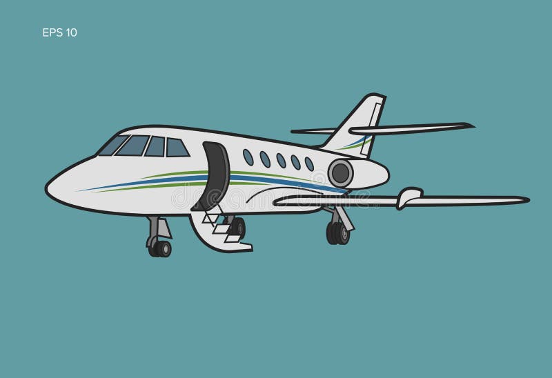 Private Jet Vector Icon. Business Jet Illustration Stock Vector ...