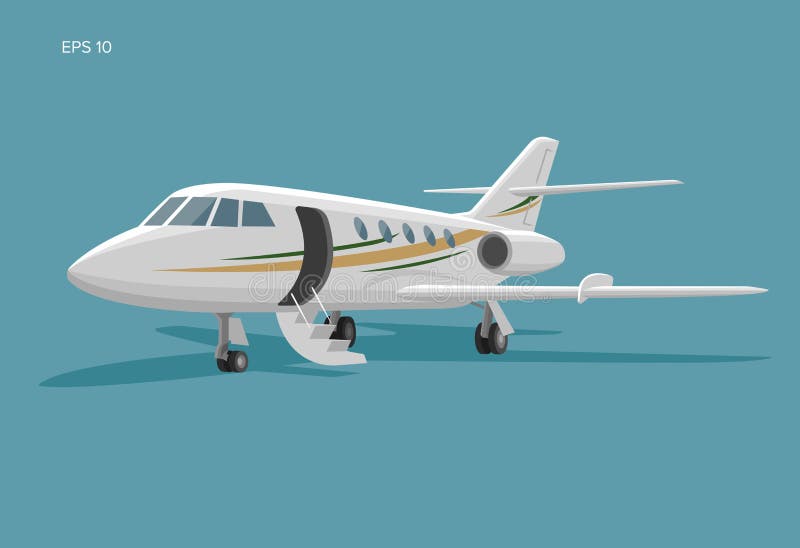 Private Jet Vector Icon. Business Jet Illustration Stock Vector ...