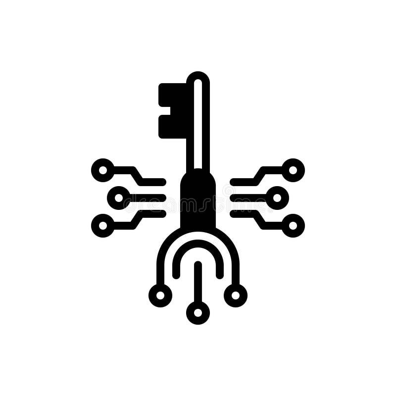 Black Solid Icon for Private Key, Private and Safe Stock Illustration ...
