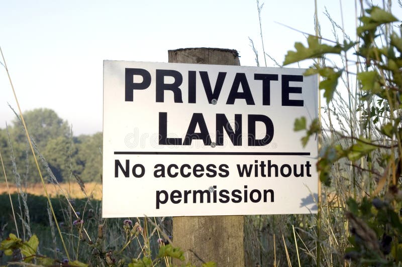 Private land stock photo. Image of land, sign, signs - 67171320