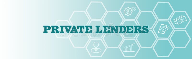 PRIVATE LENDERS. Horizontal Banner with Text and Illustrations Stock ...