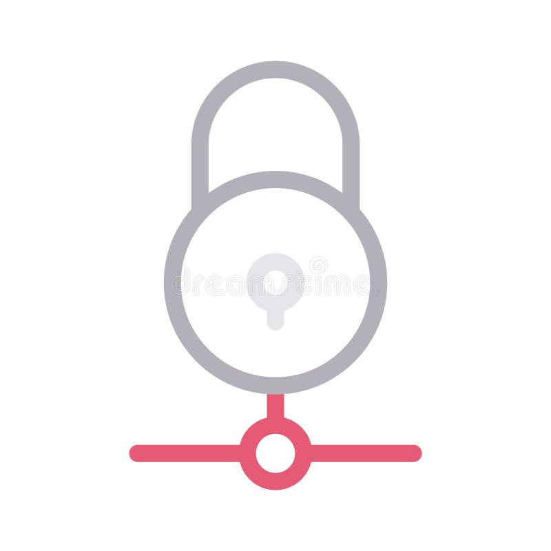 Private Lock Vector Color Line Icon Stock Vector - Illustration of ...