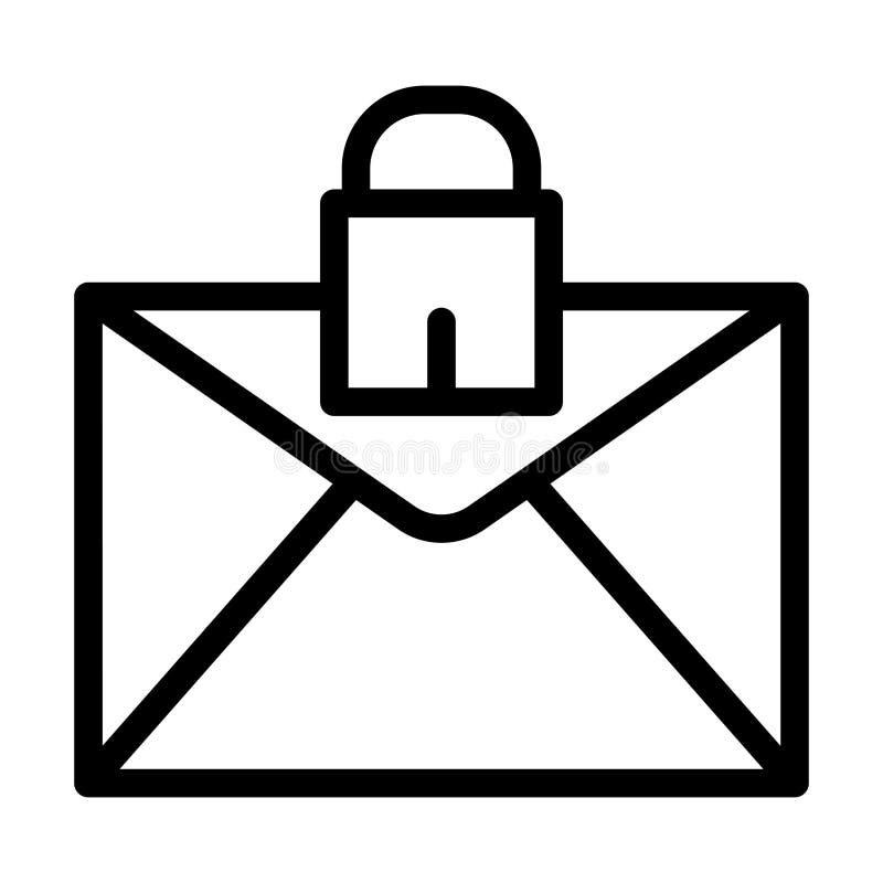 Private Message Vector Thick Line Icon for Personal and Commercial Use ...