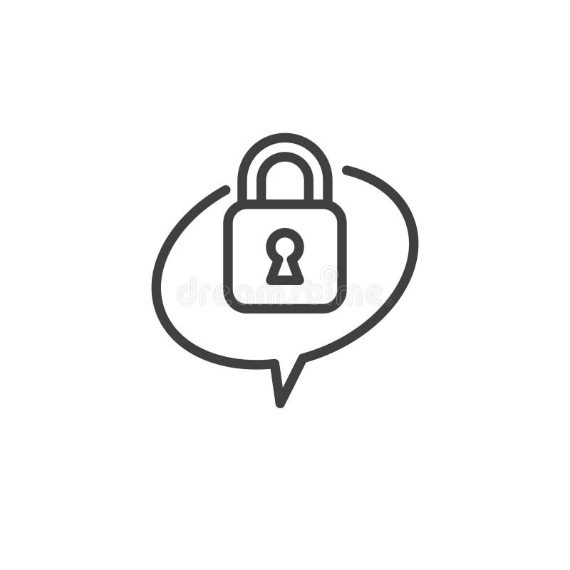 Private Messaging Line Icon Stock Vector - Illustration of bubble, logo ...