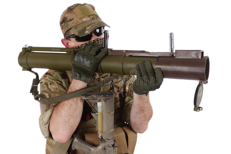 Private Military Contractor with RPG Rocket Launcher Stock Photo ...