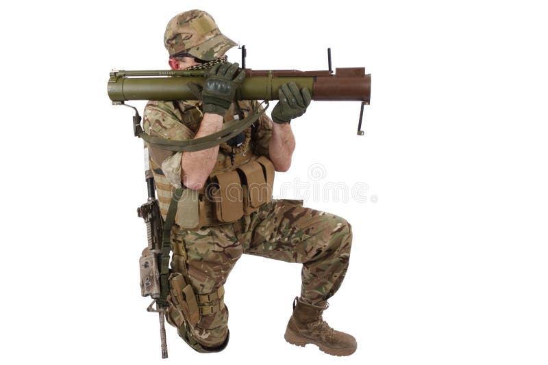 Private Military Contractor with RPG Rocket Launcher Stock Photo ...