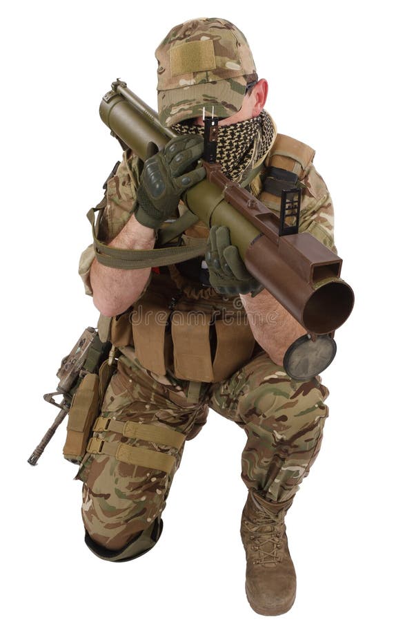 Private Military Contractor with RPG Rocket Launcher Stock Image ...