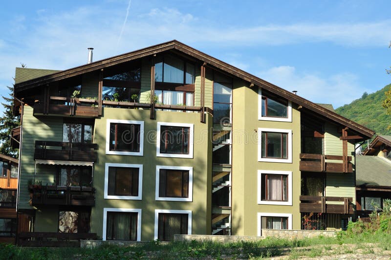 Private multi-storey hotel stock image. Image of home - 16267959