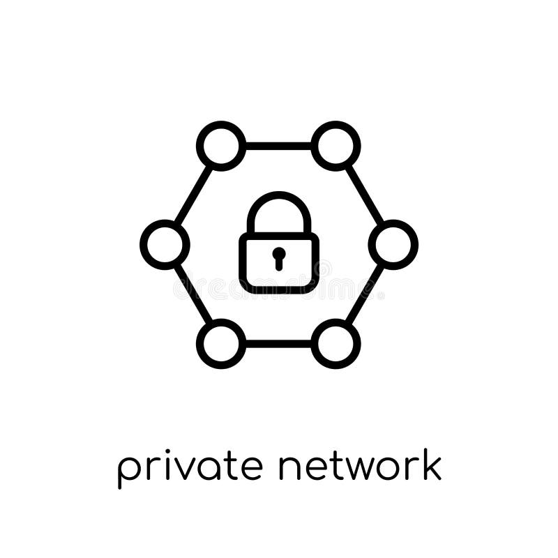 Private Network Icon. Trendy Modern Flat Linear Vector Private N Stock ...
