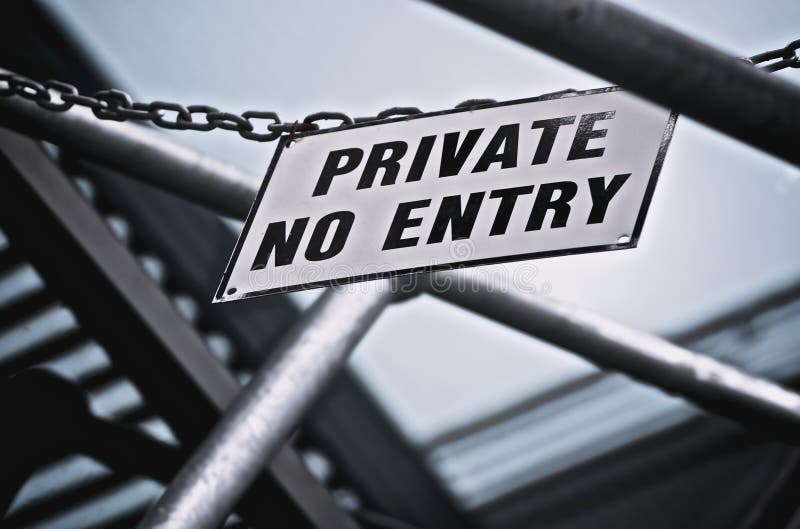 Brushed metal private sign stock image. Image of secret - 1817171