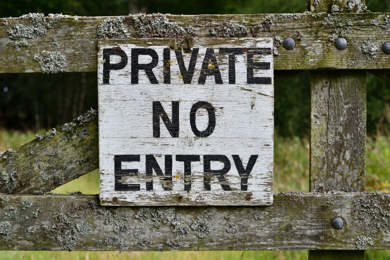 Private No Entry Sign stock photo. Image of wooden, rugged - 59716118