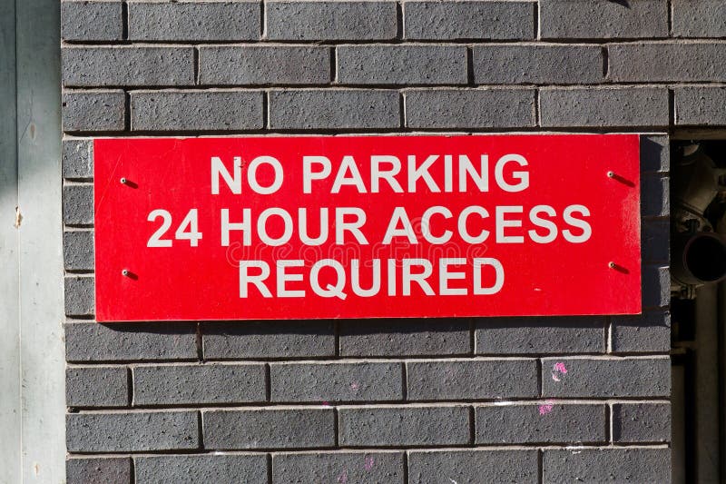 Private Parking Sign 24 Hour Access Required Stock Photo - Image of ...