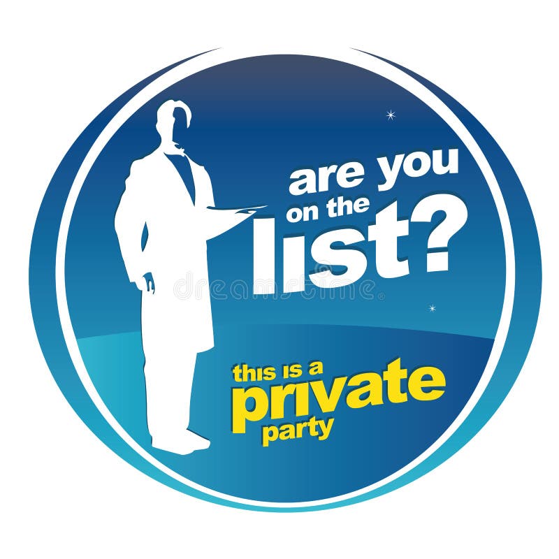 Private party vector label stock vector. Illustration of white - 8357338