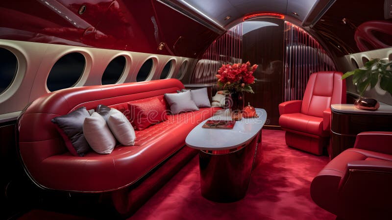 Private plane interior stock illustration. Illustration of ...