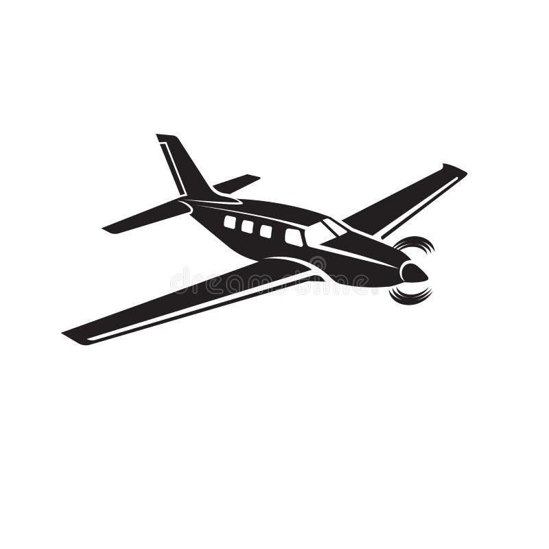 Private Plane Vector Illustration Icon. Single Engine Propelled ...