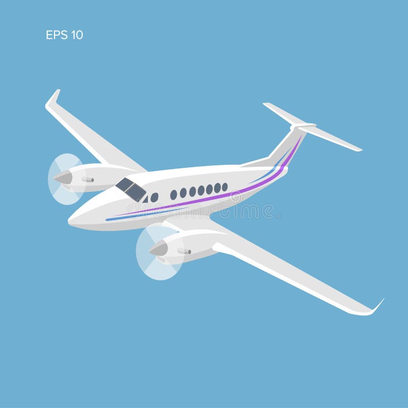 Private Plane Vector Illustration Icon. Single Engine Propelled ...