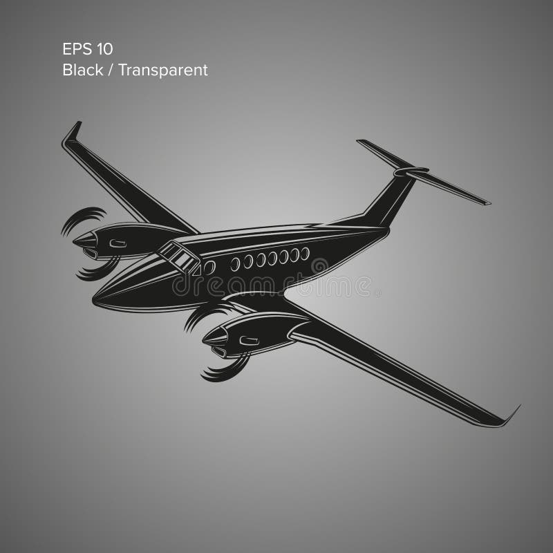 Private Plane Vector Illustration. Twin Engine Propelled Aircraft ...