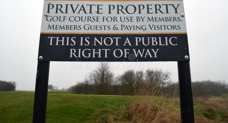 Private Property Golf Course Sign Stock Image - Image of golf, property ...