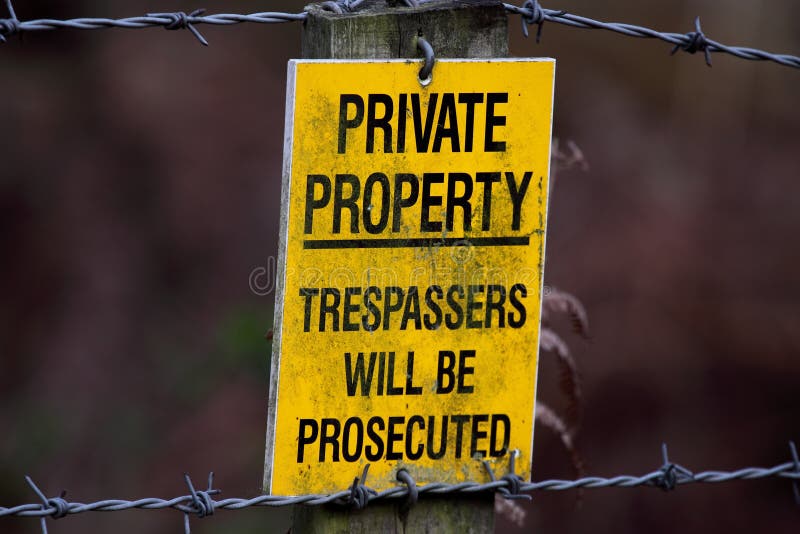Private property sign stock image. Image of barbed, property - 24156969