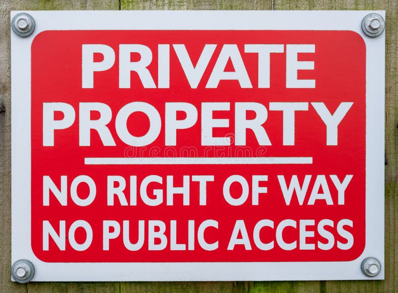 Private - No Public Access or Right of Way Warning Sign Stock Image ...