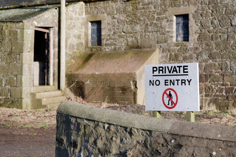 Private Property Sign, No Entry for Members of the Public Stock Image ...