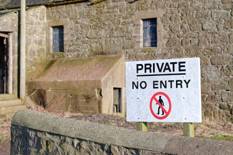 Private Property Sign, No Entry for Members of the Public Stock Image ...