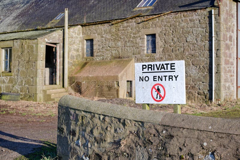 Private Property Sign, No Entry for Members of the Public Stock Image ...