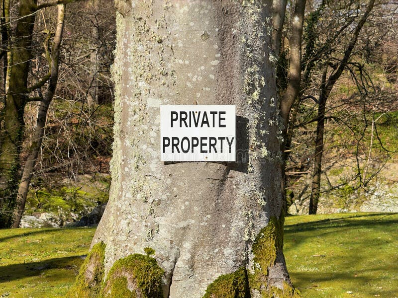 Private Property Sign, No Entry for Members of the Public Stock Image ...