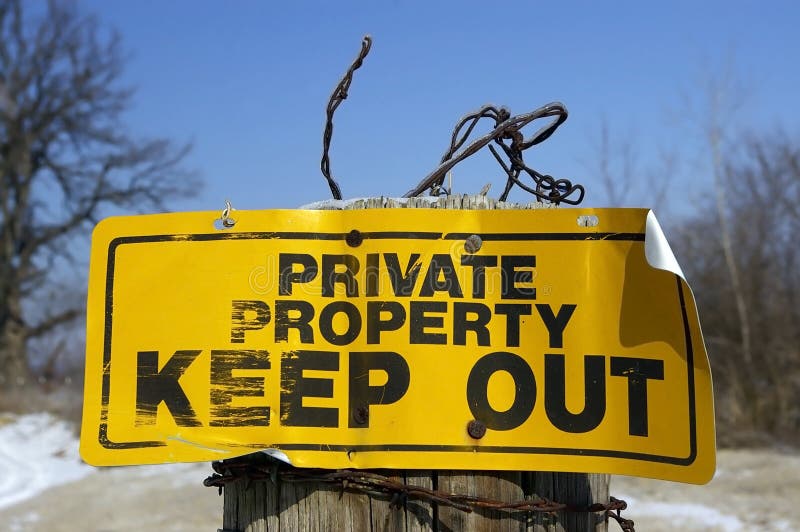 Private Property Sign in Rural Area Stock Photo - Image of private ...