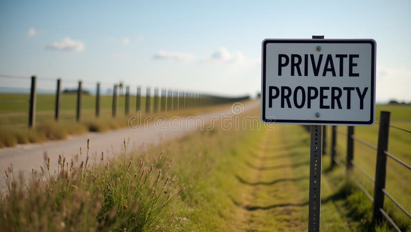 Private Property Sign on Rustic Fence in Rural Setting Stock ...