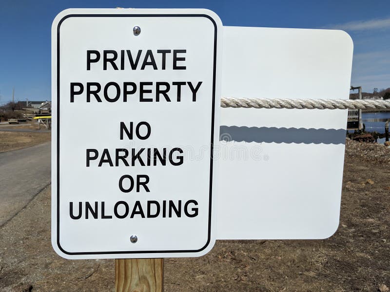 Private Property Sign on a Wood Post Stock Photo - Image of rope ...