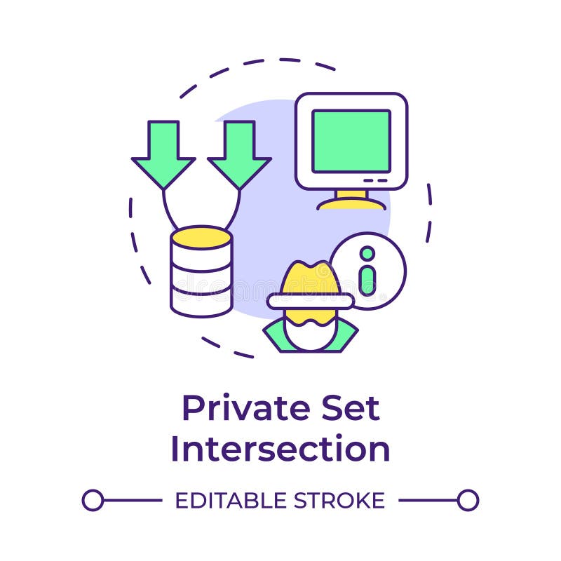 Private Set Intersection Multi Color Concept Icon Stock Illustration ...