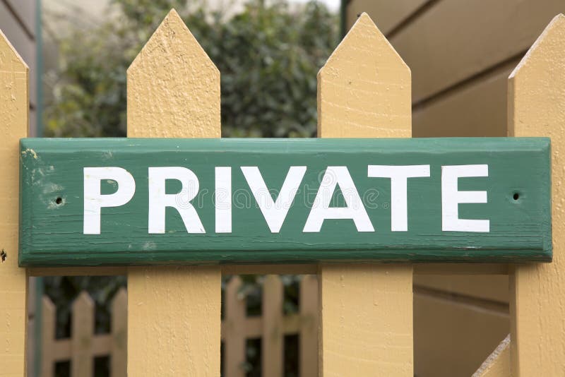 Private Sign on House stock image. Image of gate, green - 88712011