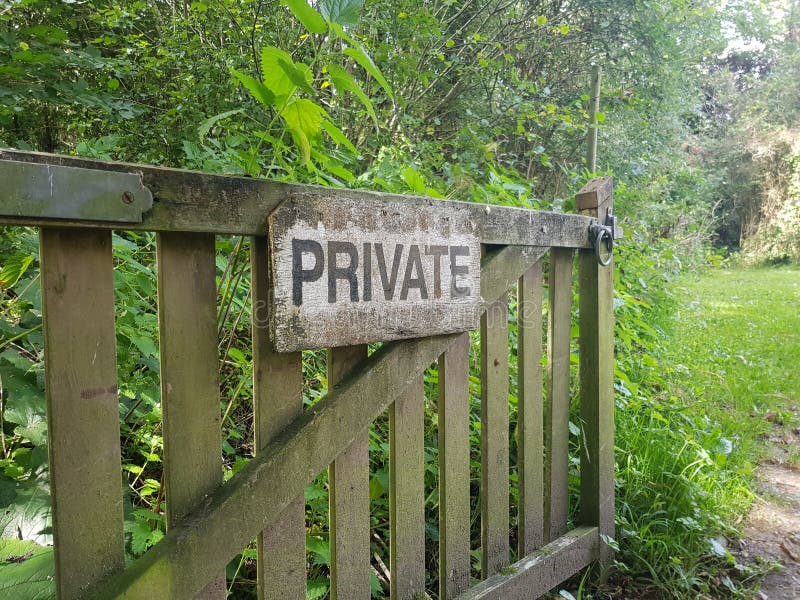 Private sign. stock photo. Image of private, wood, woodland - 125852534