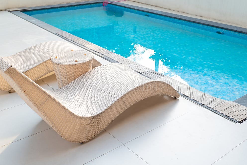 Private Swimming Pool at Horizontal Composition Stock Photo - Image of ...