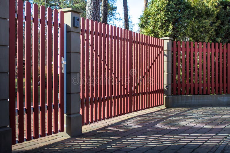 Private Territory Protection Red Fence Stock Photo - Image of concept ...