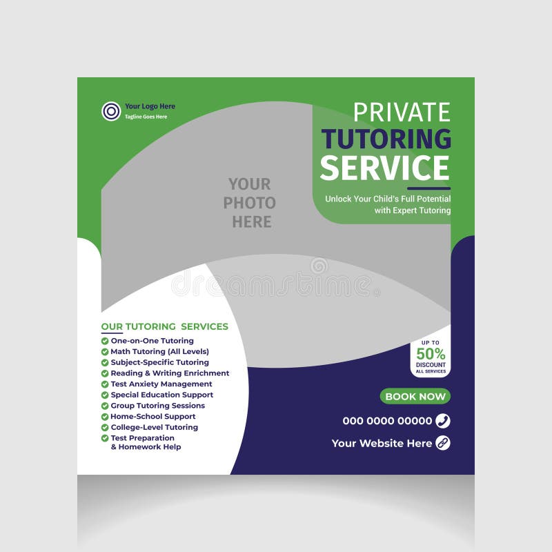 Private Tutoring Social Media Post Stock Vector - Illustration of ...