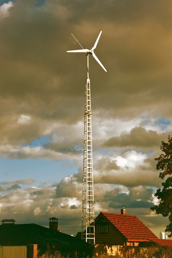 Private wind turbine stock photo. Image of house, private - 34260028