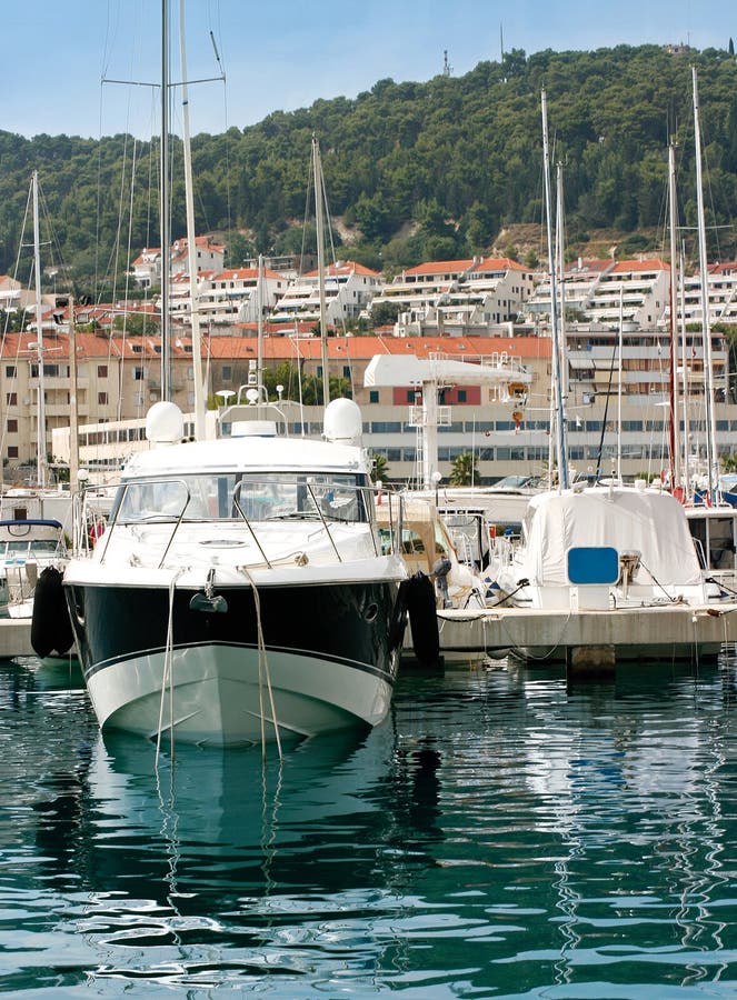 Private yacht in a harbour stock image. Image of marina - 9207363
