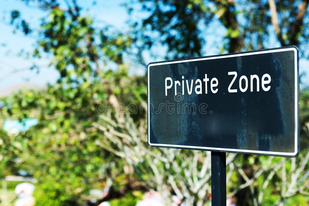 Private Zone Sign Standing for Restricted Access Stock Photo - Image of ...