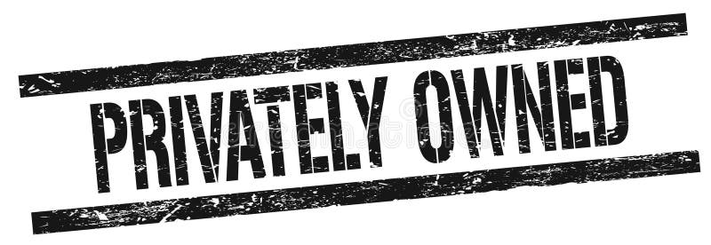 PRIVATELY OWNED Text on Black Grungy Rectangle Stamp Stock Illustration ...