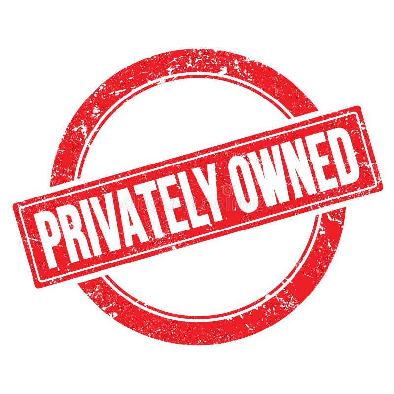 PRIVATELY OWNED Text on Red Grungy Round Stamp Stock Illustration ...
