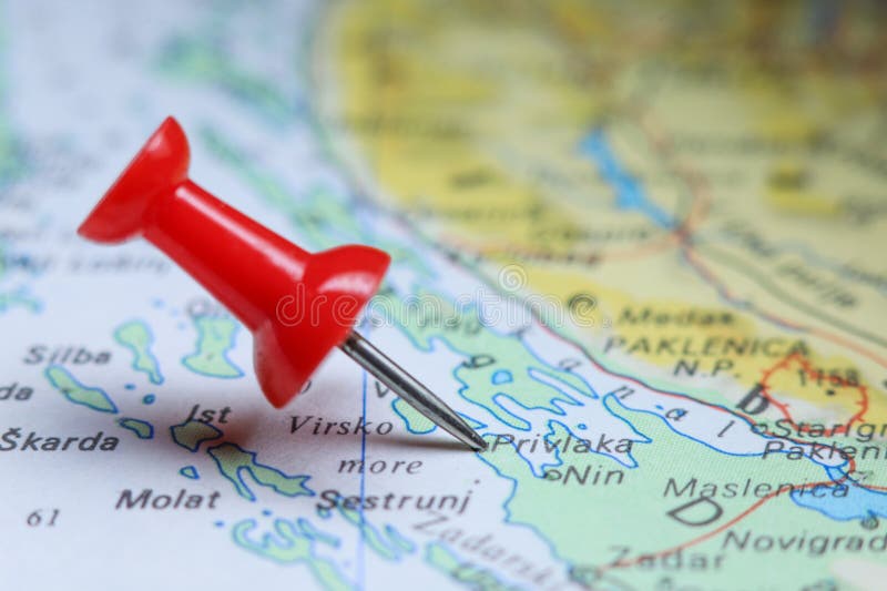 Privlaka, Croatia Pin on Map Stock Image - Image of earth, cartography ...