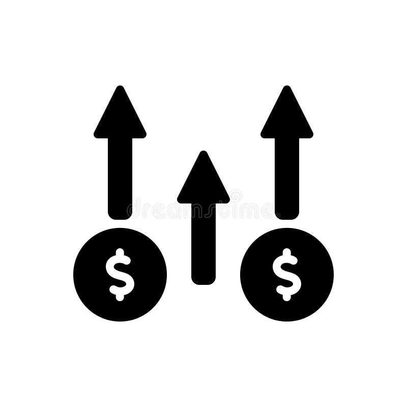 Black Solid Icon for Prix, Finance and Bar Graph Stock Vector ...