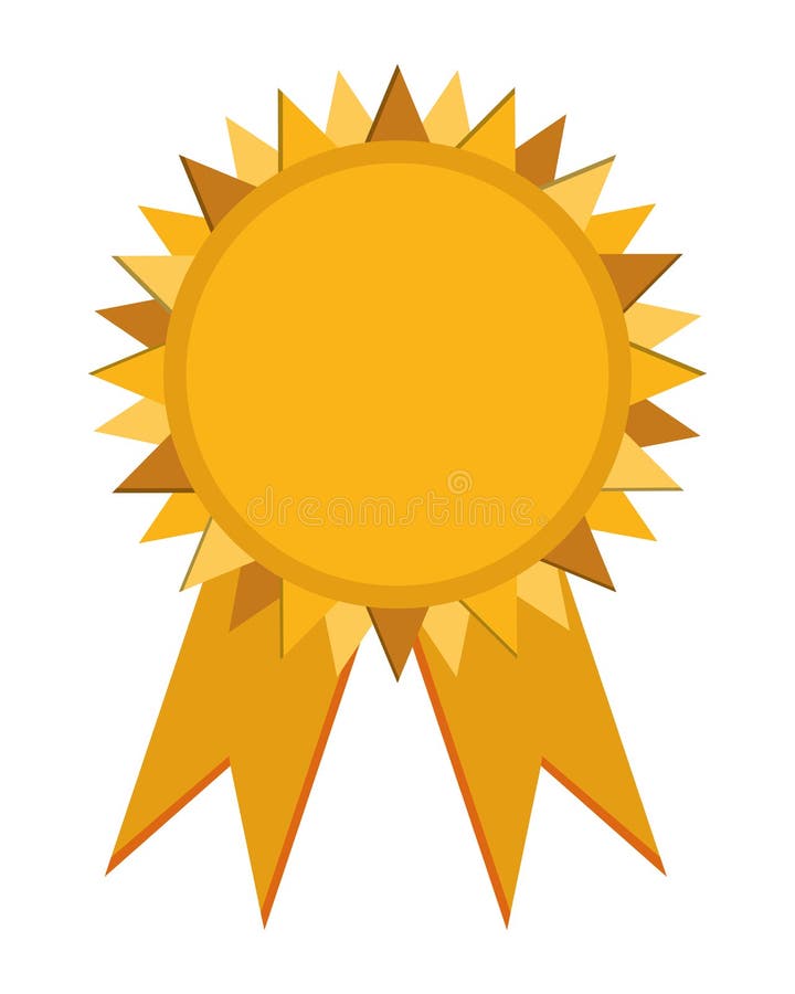 Prize Badge with Ribbons Icon Stock Illustration - Illustration of ...
